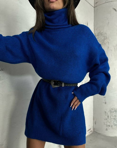 Kai Blue Turtleneck Sweater Tunic - Mutu's Fall Essential – MUTU